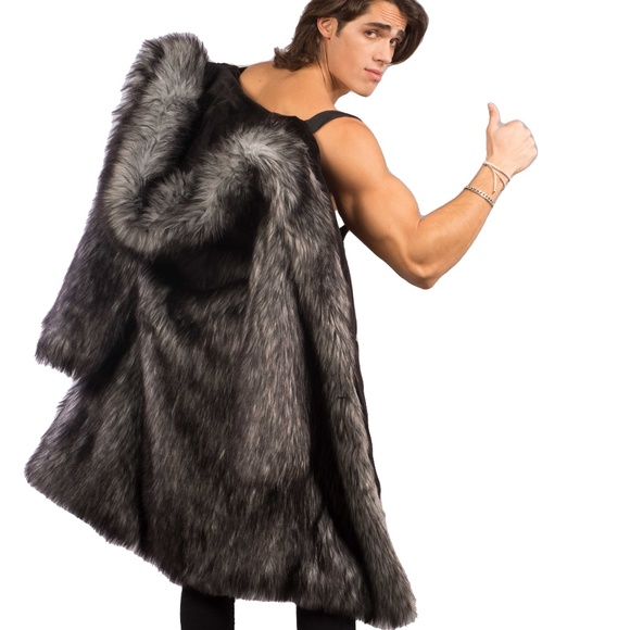 FURROCIOUS FURR | Jackets & Coats | Furrocious Furr Mens Faux Fur Gray ...